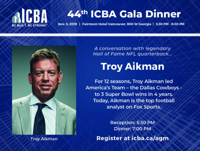 ICBA AGM GALA: Tickets Now On Sale For ICBA Gala Dinner with Troy ...